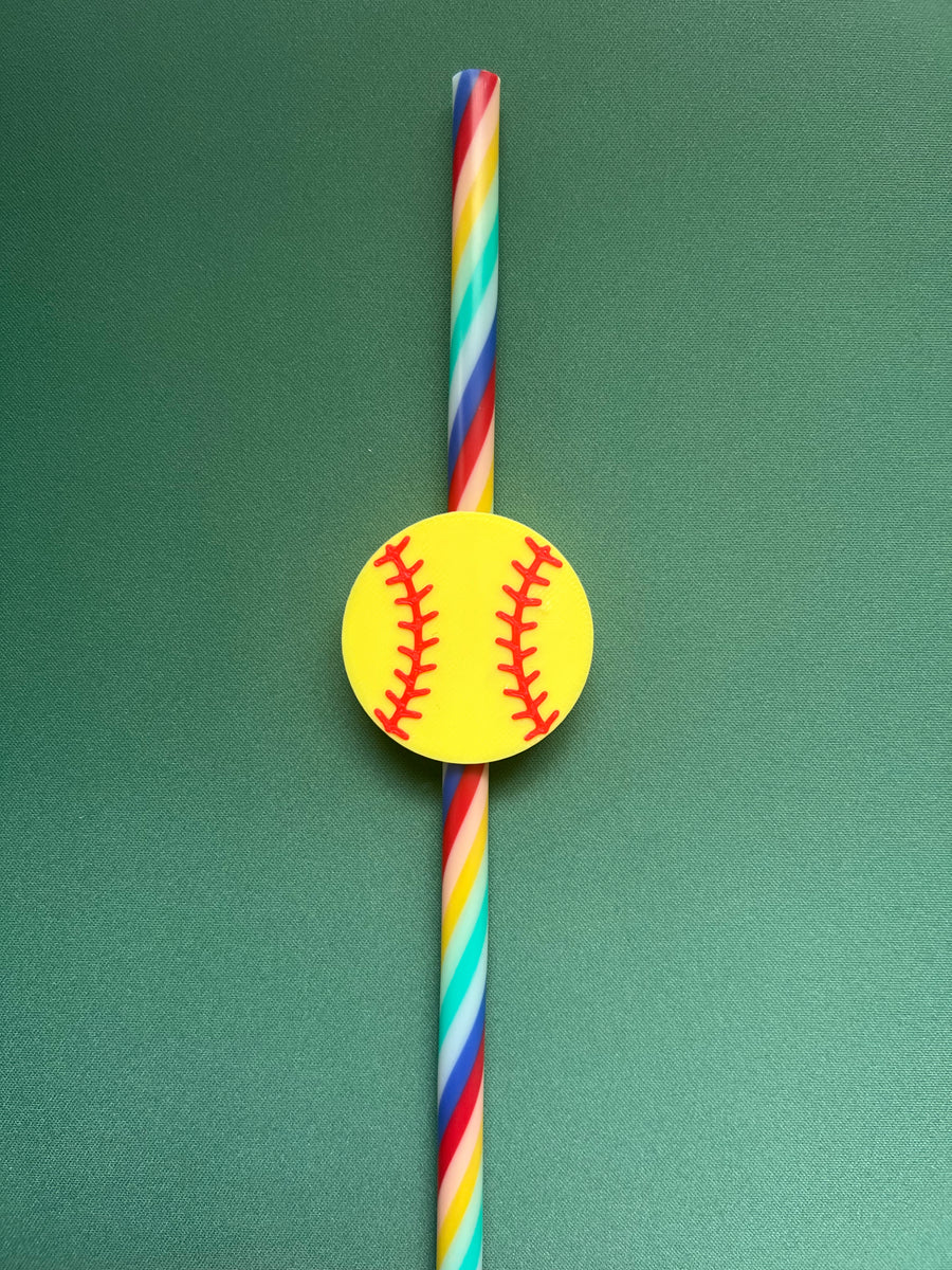 Softball Straw Topper – The Ameys Make Everything, LLC